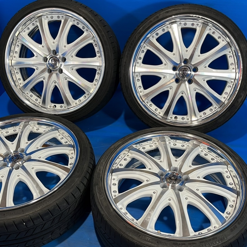 【全体的に状態が悪い】1万スタート 19インチ CLUB LINEA クラブリネア L747 7.5J+48 PCD 5H100 グッドイヤー ...