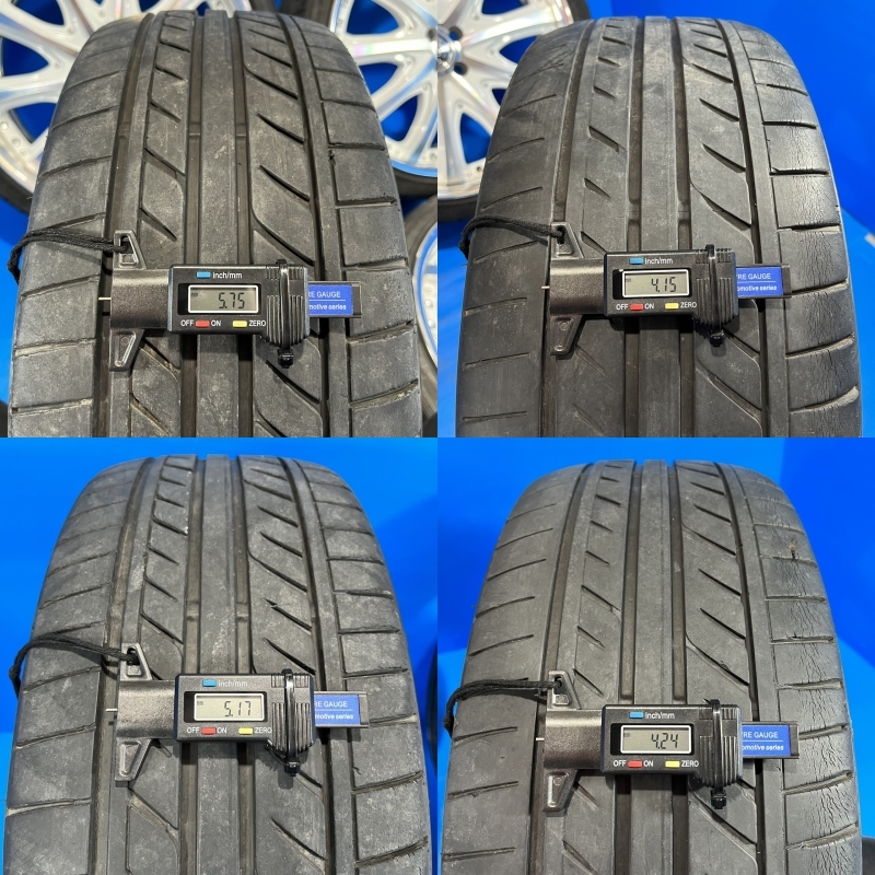 【全体的に状態が悪い】1万スタート 19インチ CLUB LINEA クラブリネア L747 7.5J+48 PCD 5H100 グッドイヤー ...