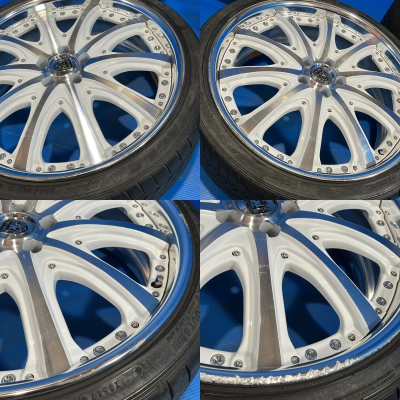 【全体的に状態が悪い】1万スタート 19インチ CLUB LINEA クラブリネア L747 7.5J+48 PCD 5H100 グッドイヤー ...